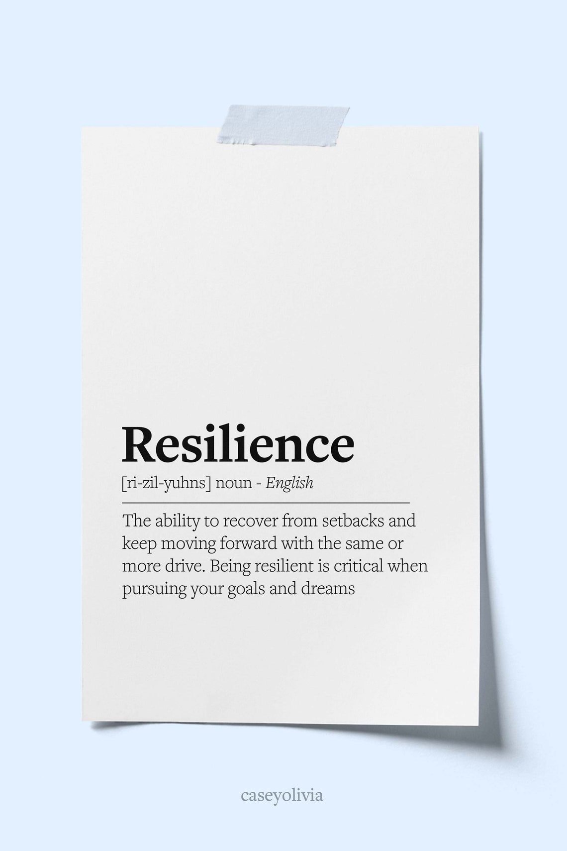 Resilience Definition Printable Wall Art Motivational Keep Moving ...