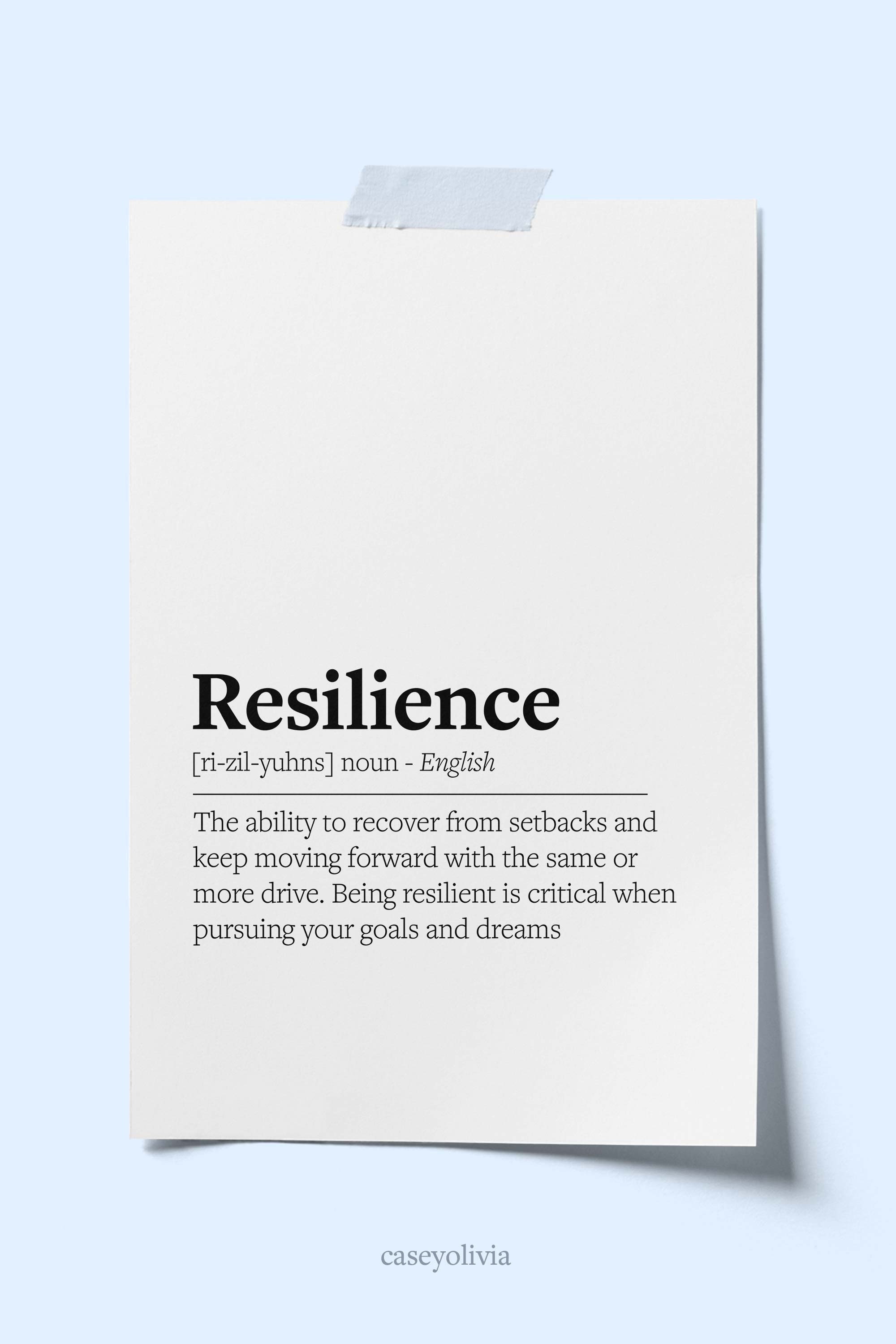 Resilience Definition Printable Wall Art Motivational Keep Moving ...