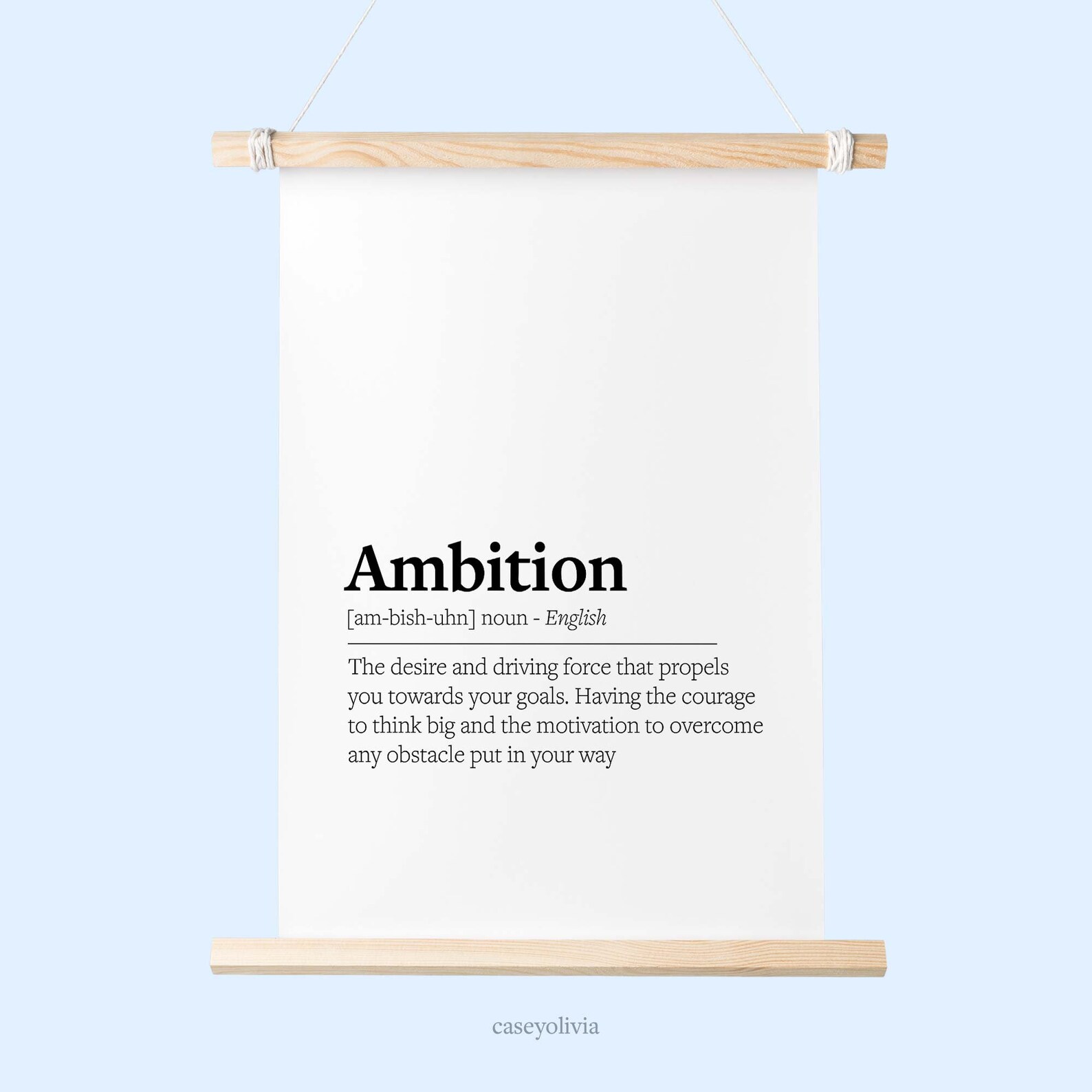 Ambition Definition Printable Poster Home Office Definition Printable ...