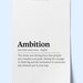 Ambition Definition Printable Poster Home Office Definition Printable ...