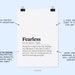Fearless Definition Printable Wall Art Poster Fearless Mindset Meaning ...