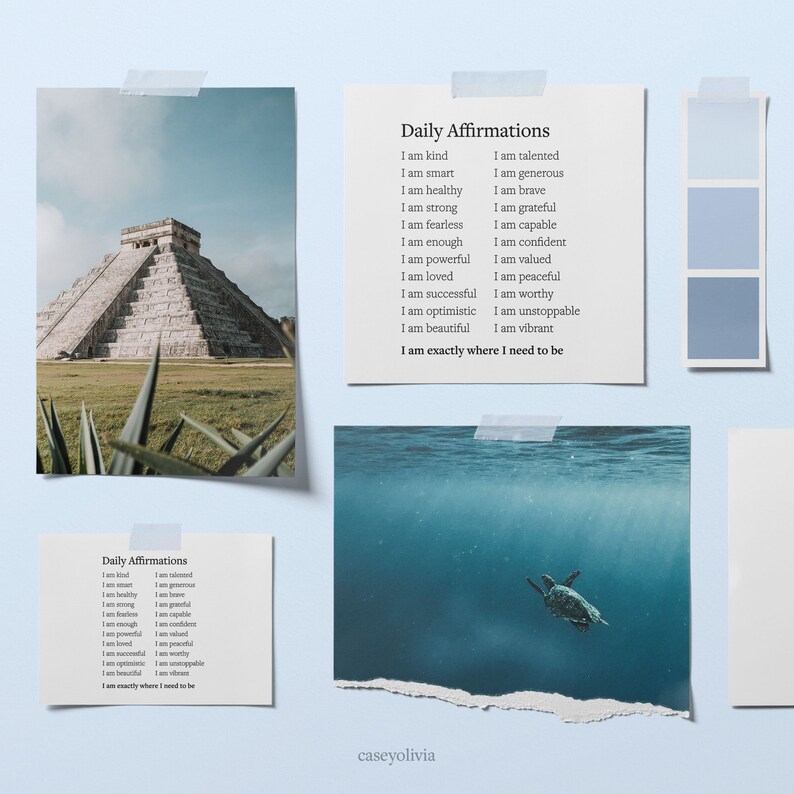 Daily Affirmations Printable Wall Art Positive Self Care Affirmation ...