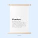 Fearless Definition Printable Wall Art Poster Fearless Mindset Meaning ...