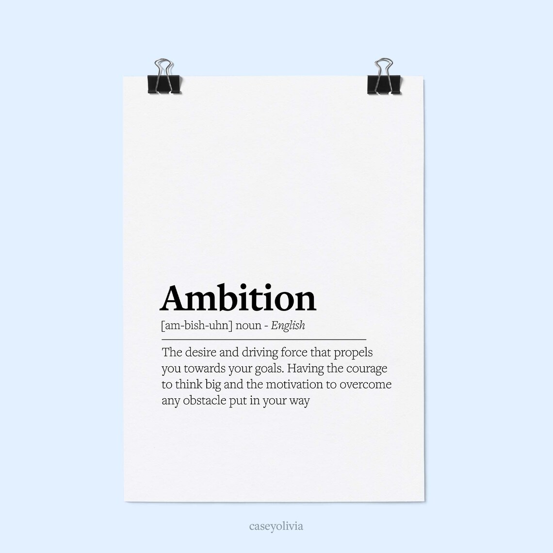 Ambition Definition Printable Poster Home Office Definition Printable ...