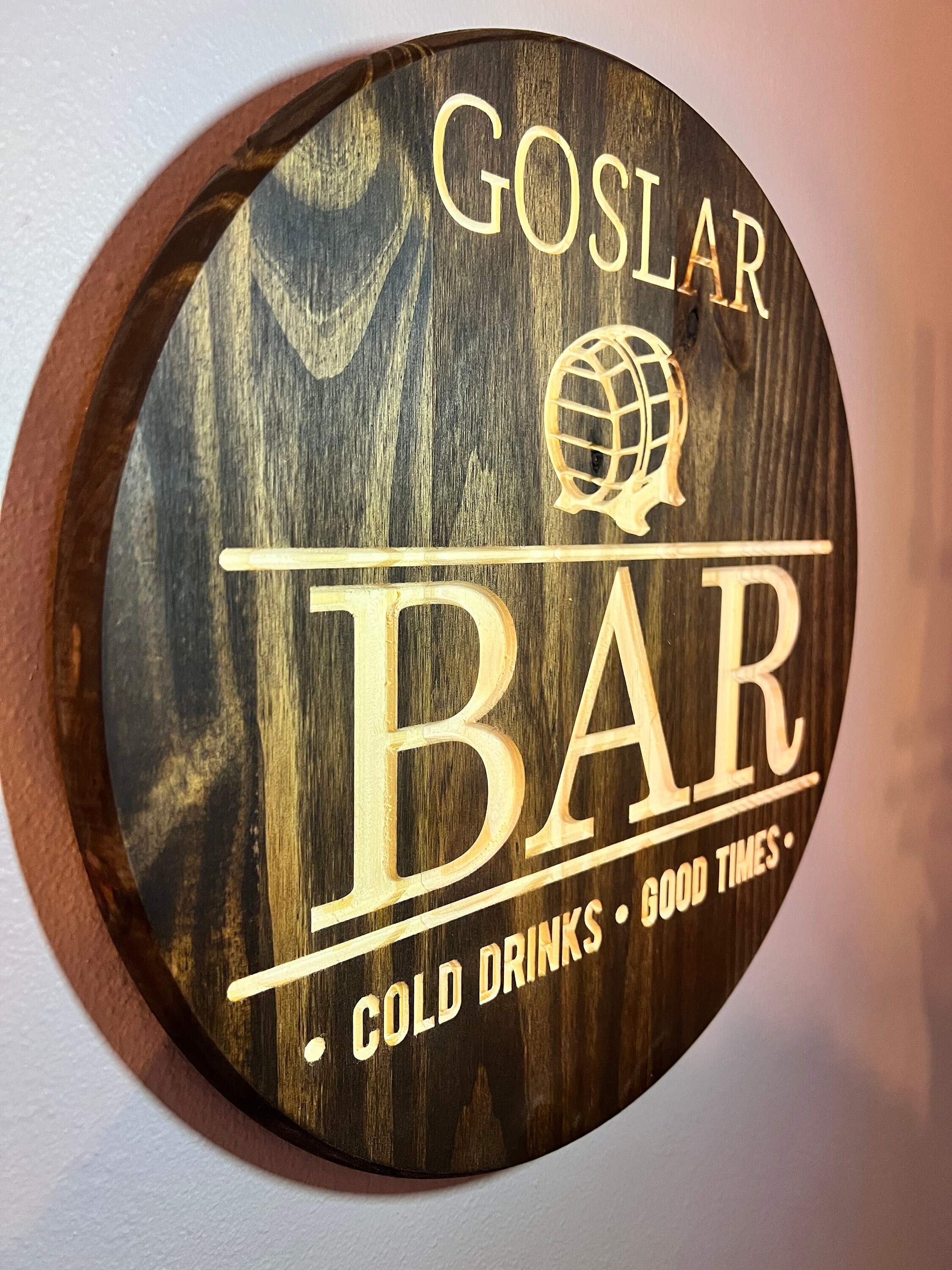 Custom Engraved Round Bar Sign Personalized Home Decor for Your Tavern ...