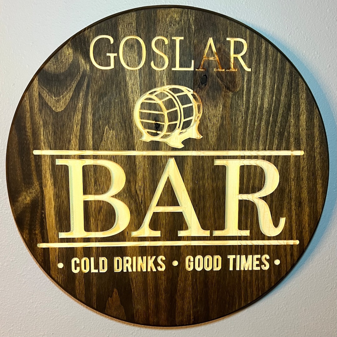 Custom Engraved Round Bar Sign Personalized Home Decor for Your Tavern ...