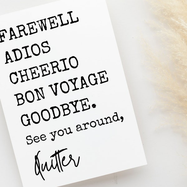 Adios Card - Etsy