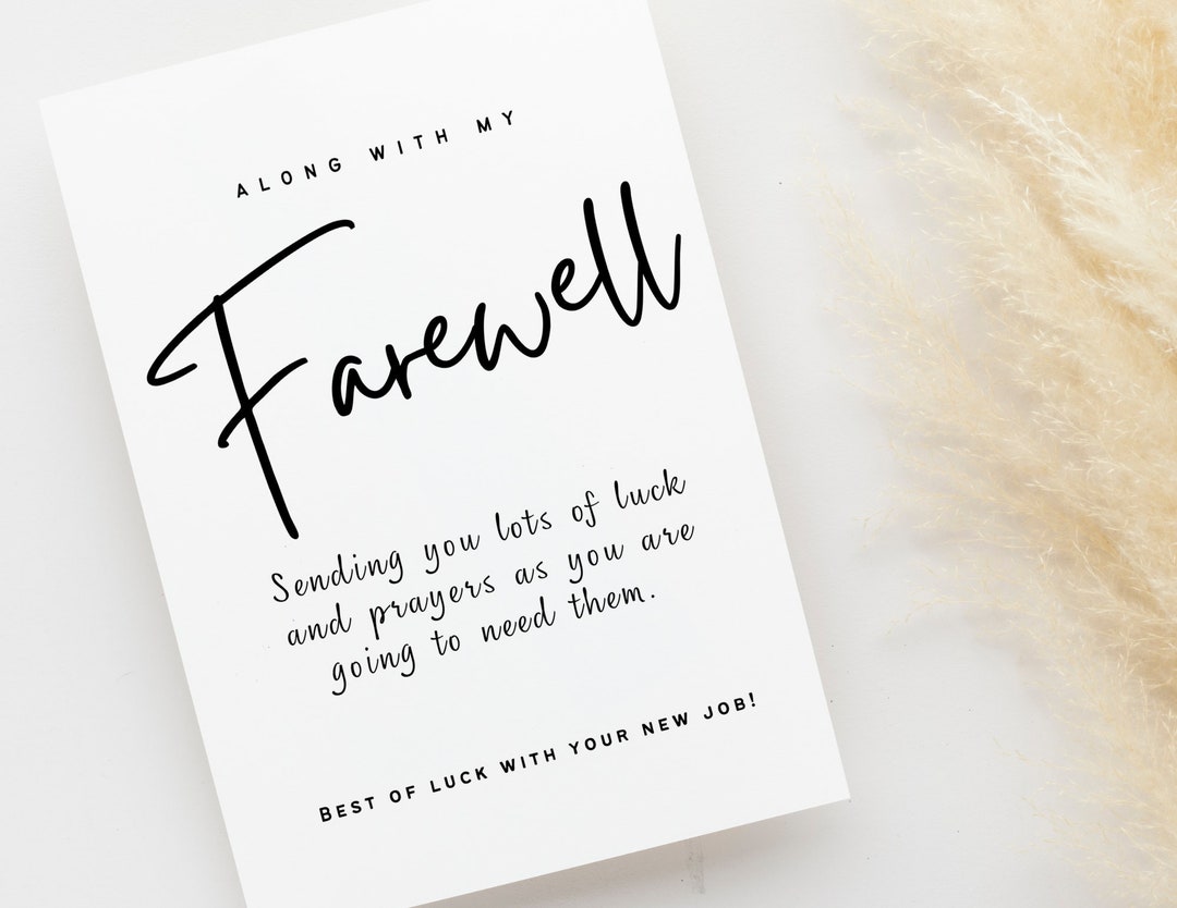 Best of Luck Farewell Coworker Card. Farewell Fiasco: - Etsy