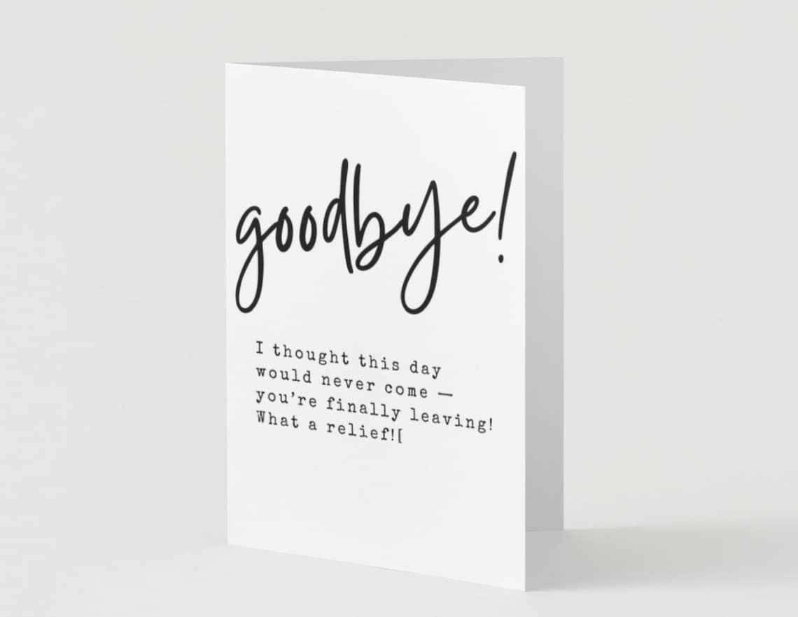 Hilarious Colleague Goodbye Card. Straight From the Heart: Farewell to ...