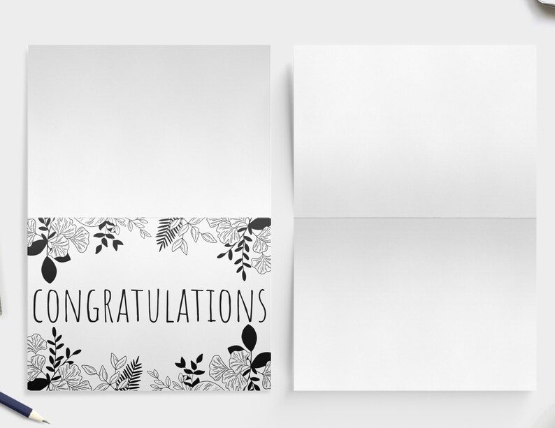 6 Minimalist Congratulation Cards Pack. Elegance in Simplicity: Perfect ...