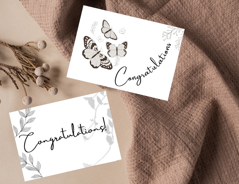 6 Minimalist Congratulation Cards Pack. Elegance in - Etsy