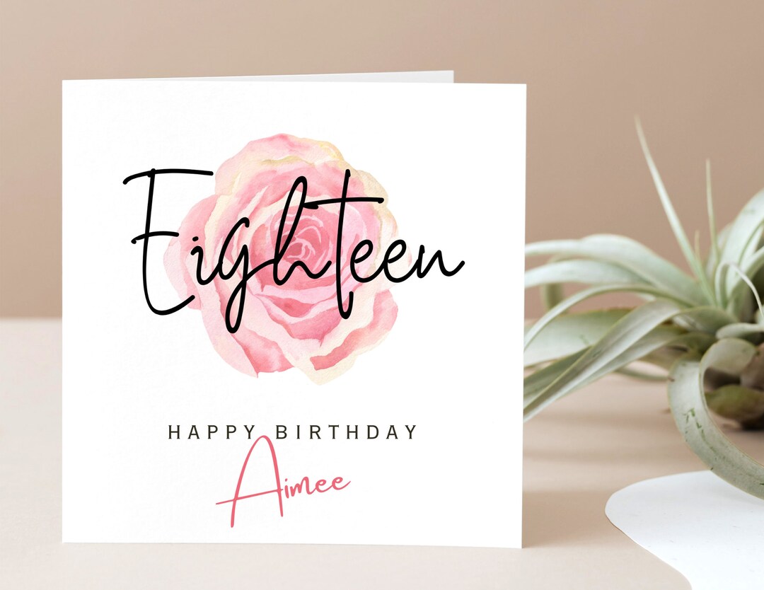 Blooming Eighteen Card for 18th Birthday: Personalized 18th - Etsy