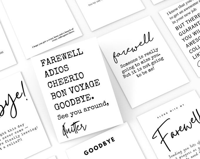 Funny Farewell Cards for Colleagues. Quirky Farewell: Say Goodbye to ...