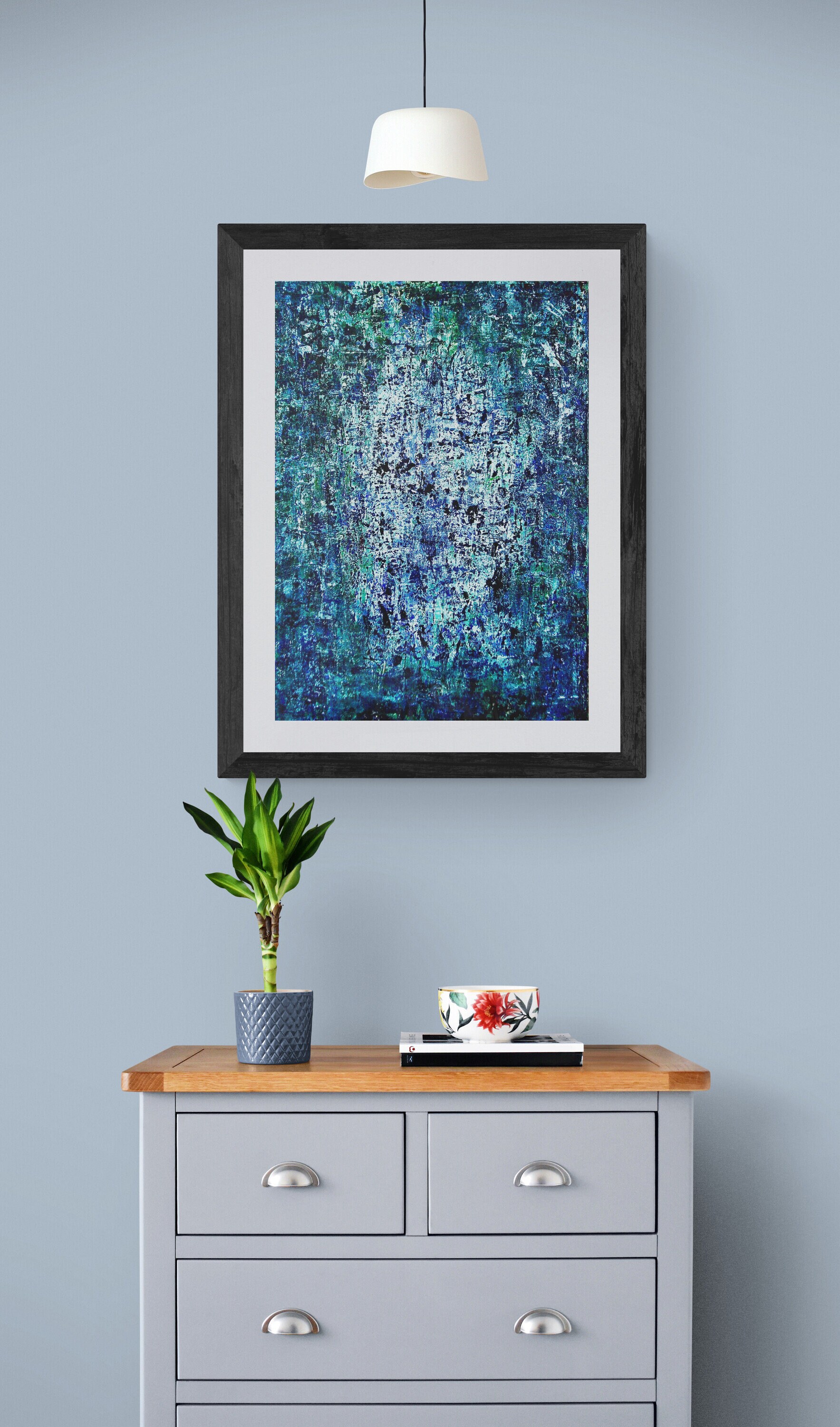 Poster Study in Blue and Green, High Quality Limited Edition Print in ...