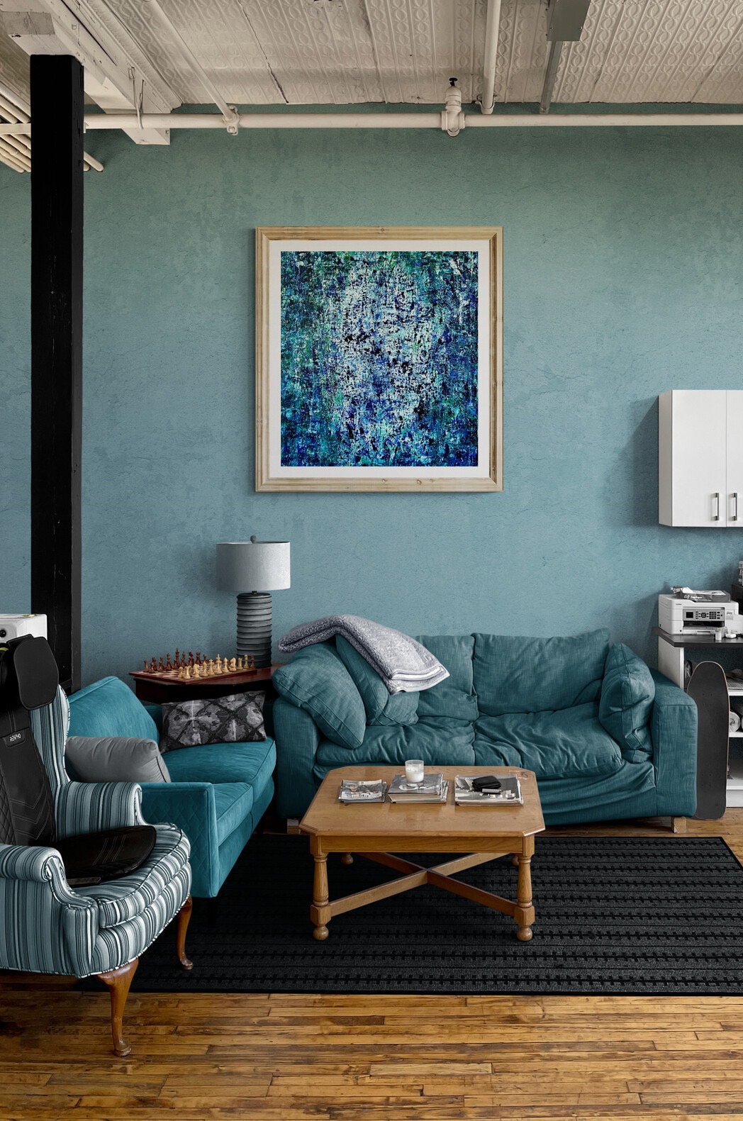 Poster Study in Blue and Green, High Quality Limited Edition Print in ...