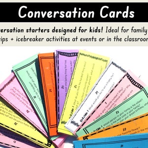 Conversation Starters for Kids | 90 Questions | Icebreakers - Etsy