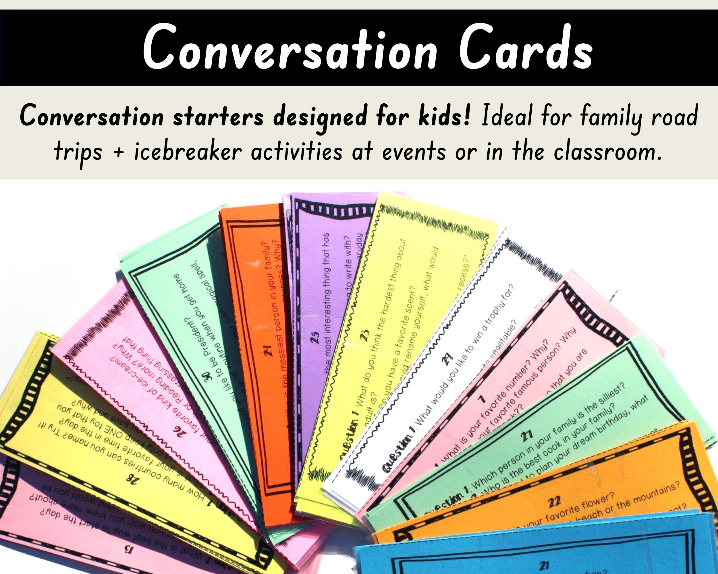 Conversation Starters for Kids | 90 Questions | Icebreakers - Etsy