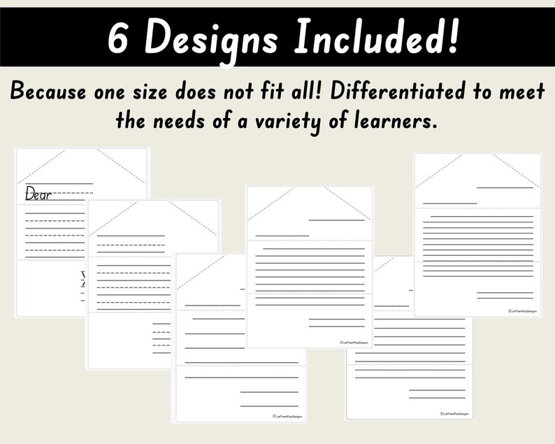 Letter Writing Templates for Kids | Montessori | Foldable ...