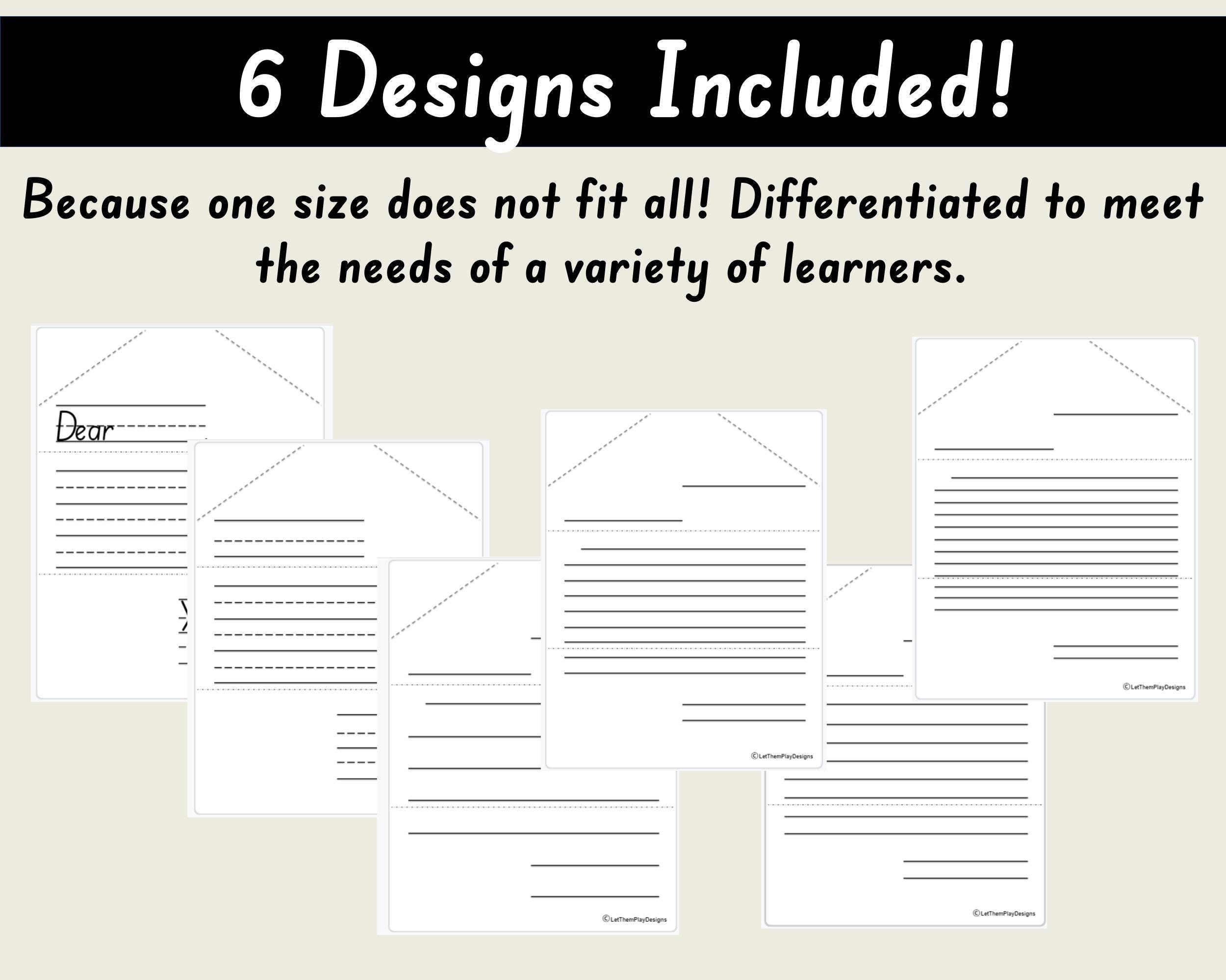 Letter Writing Templates for Kids | Montessori | Foldable ...