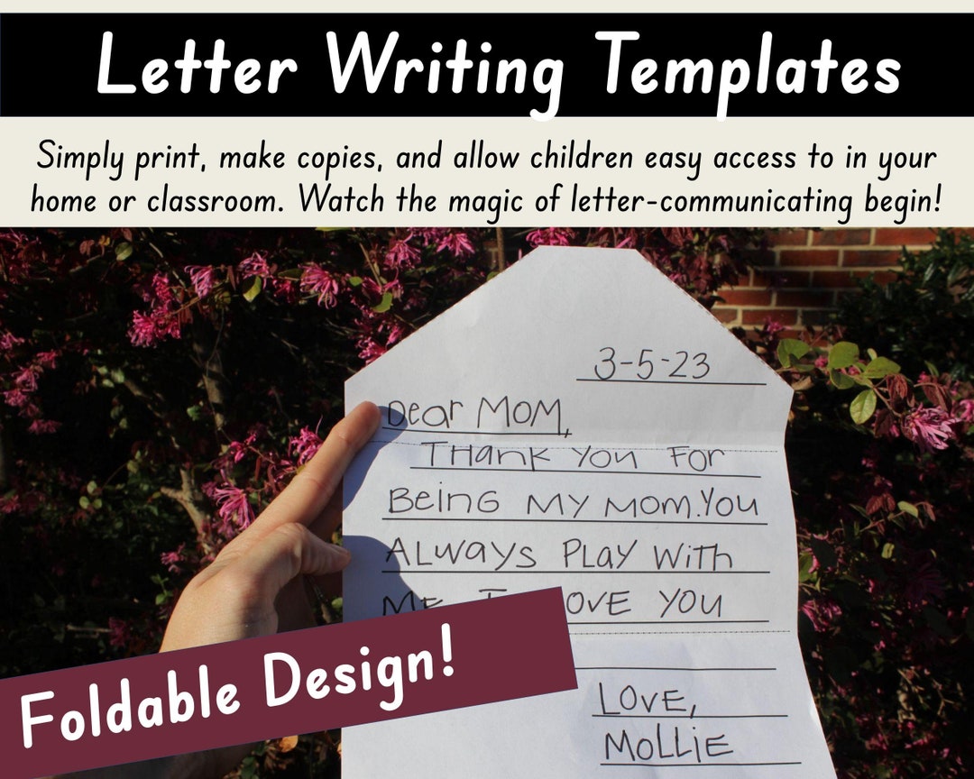Letter Writing Templates for Kids | Montessori | Foldable ...