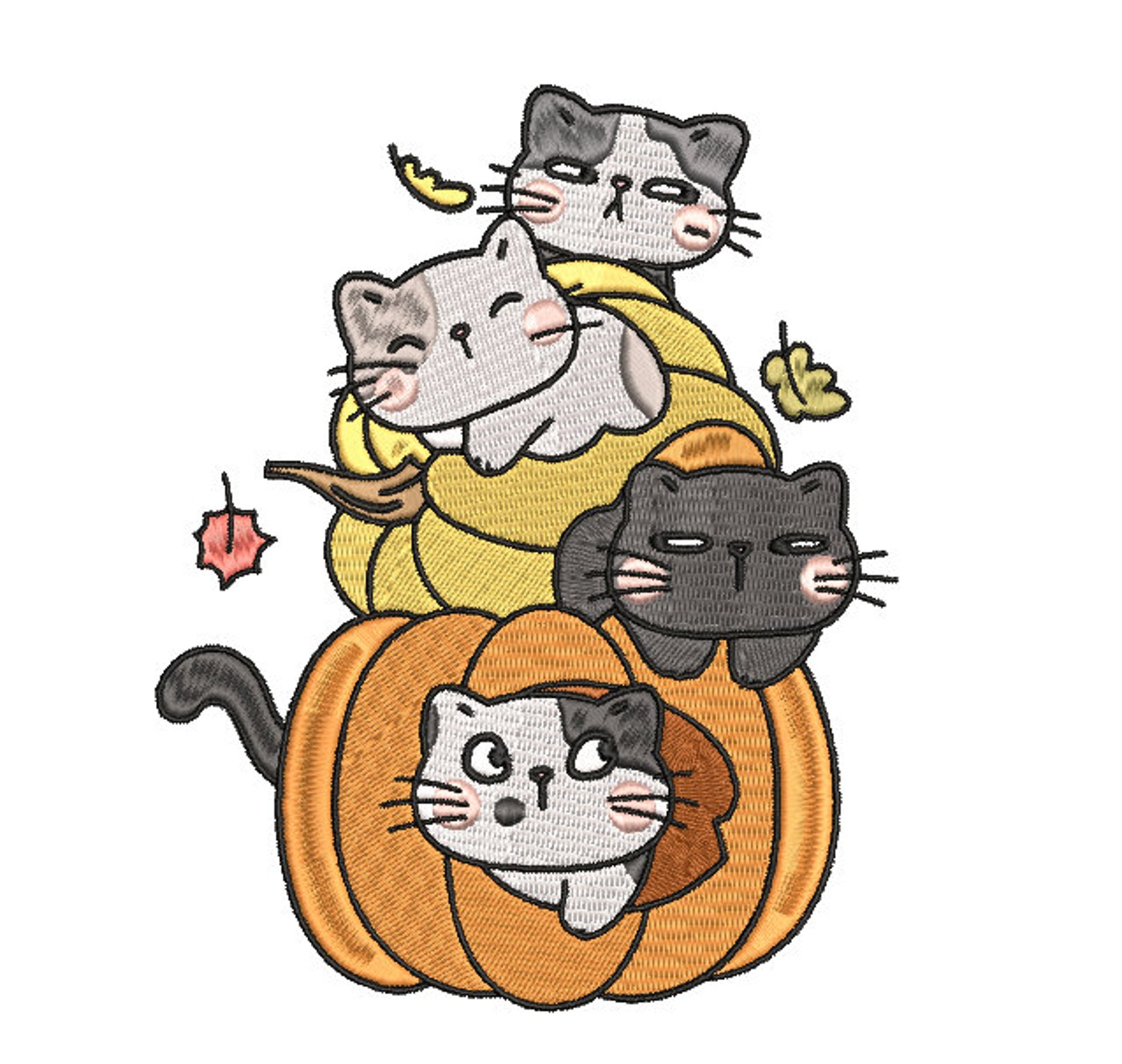 Cute Autumn Fall Spooky Season Halloween Trick or Treating Cats in ...