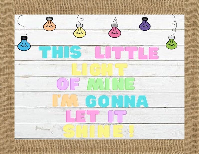 Christian Bulletin Board Set "this Little Light of Mine I'm Gonna Let ...