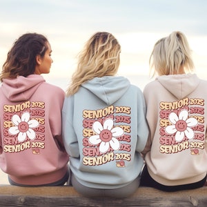 Custom Senior 2025 Grad Hoodie Personalized Name on Sleeve, Class of ...