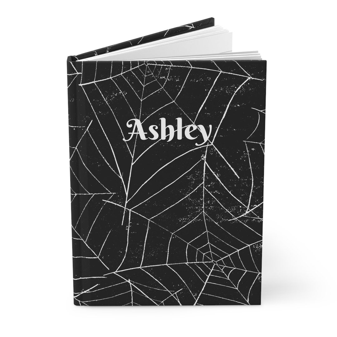 Custom Goth Notebook, Witchy Notebook, Spiderweb Decor, Personalized ...