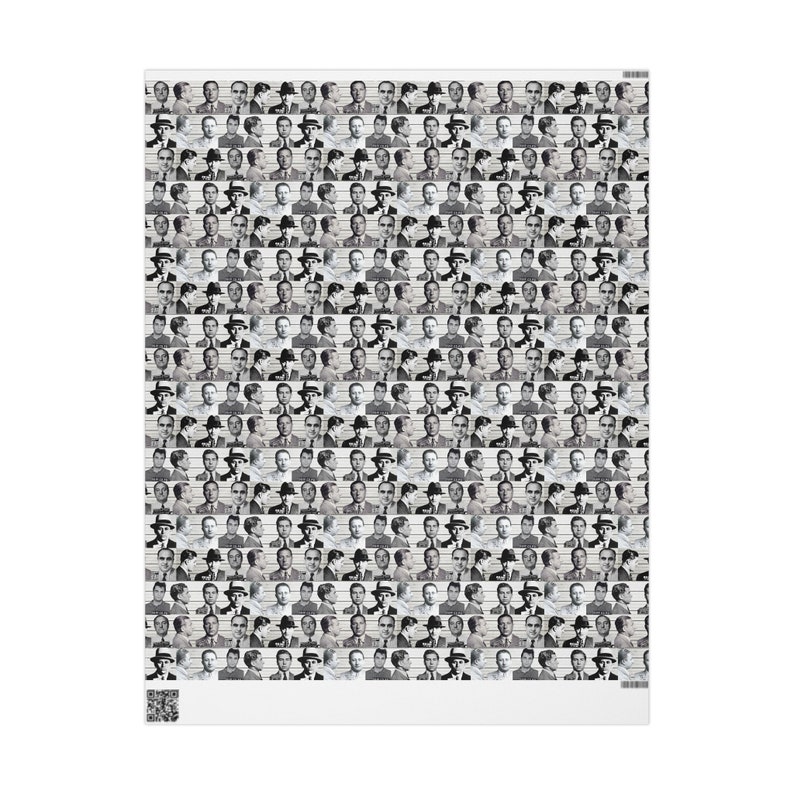 Mafia Mobster Mugshot Wrapping Paper, Vintage Mob Mafia Decor, Mob Boss ...