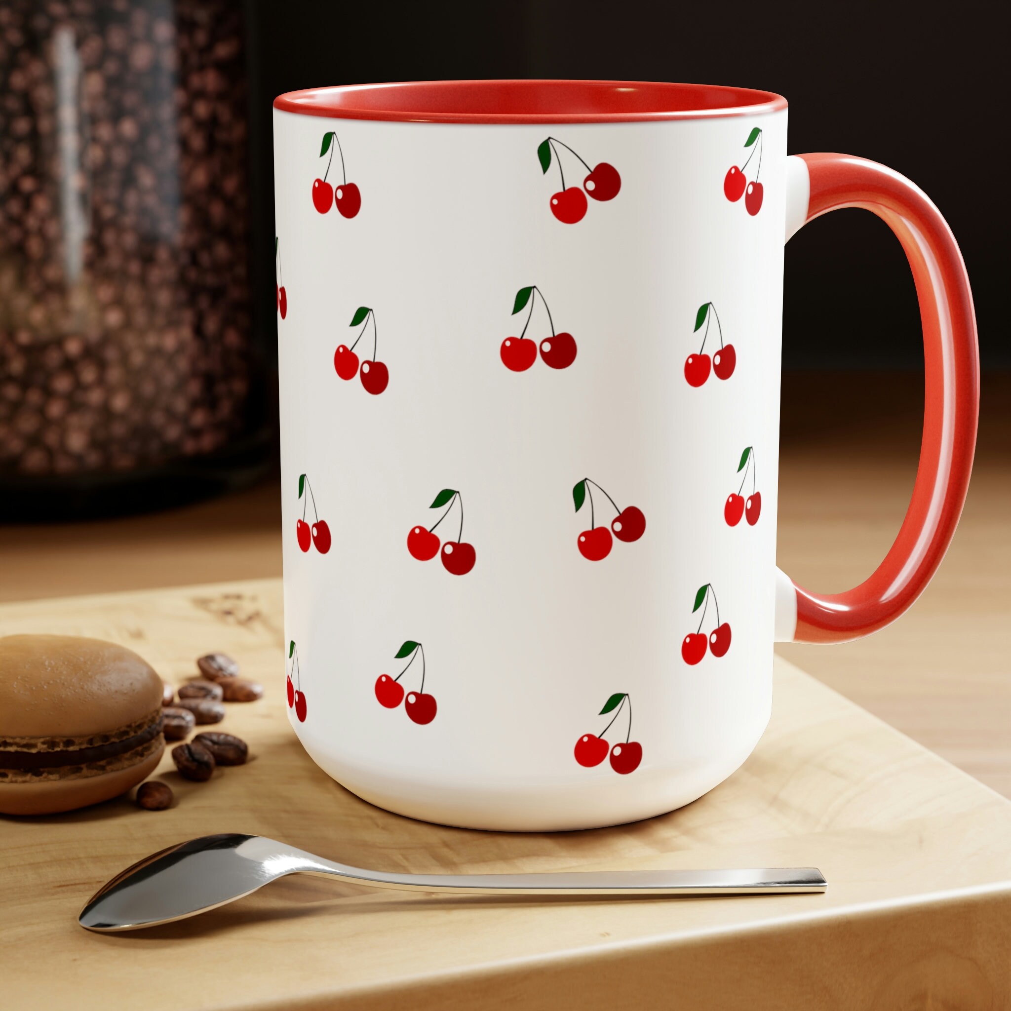 Cherry Mug, Cute Cherry Cup, Cherry Decor, Cottagecore Decor, Red Mugs ...
