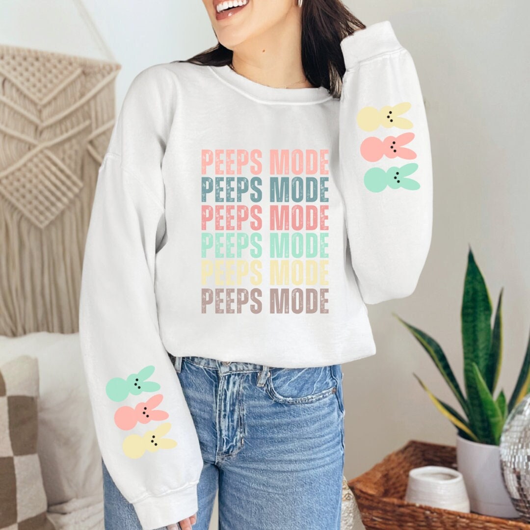 Peeps Mode Sweatshirt, Peeps Season, Retro Easter Shirt, Bunny ...