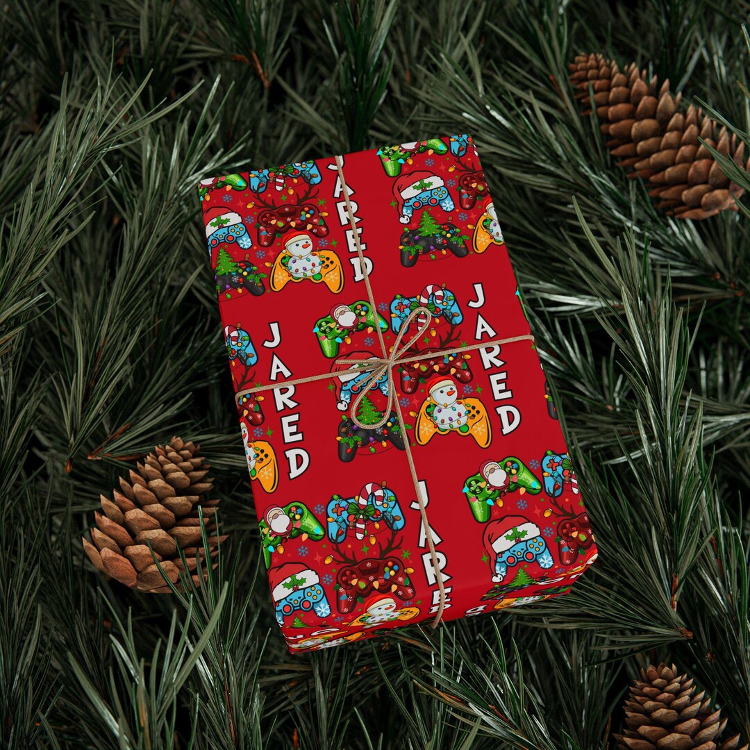 Custom Wrapping Paper for Kids, Video Game Christmas Gift Wrap ...