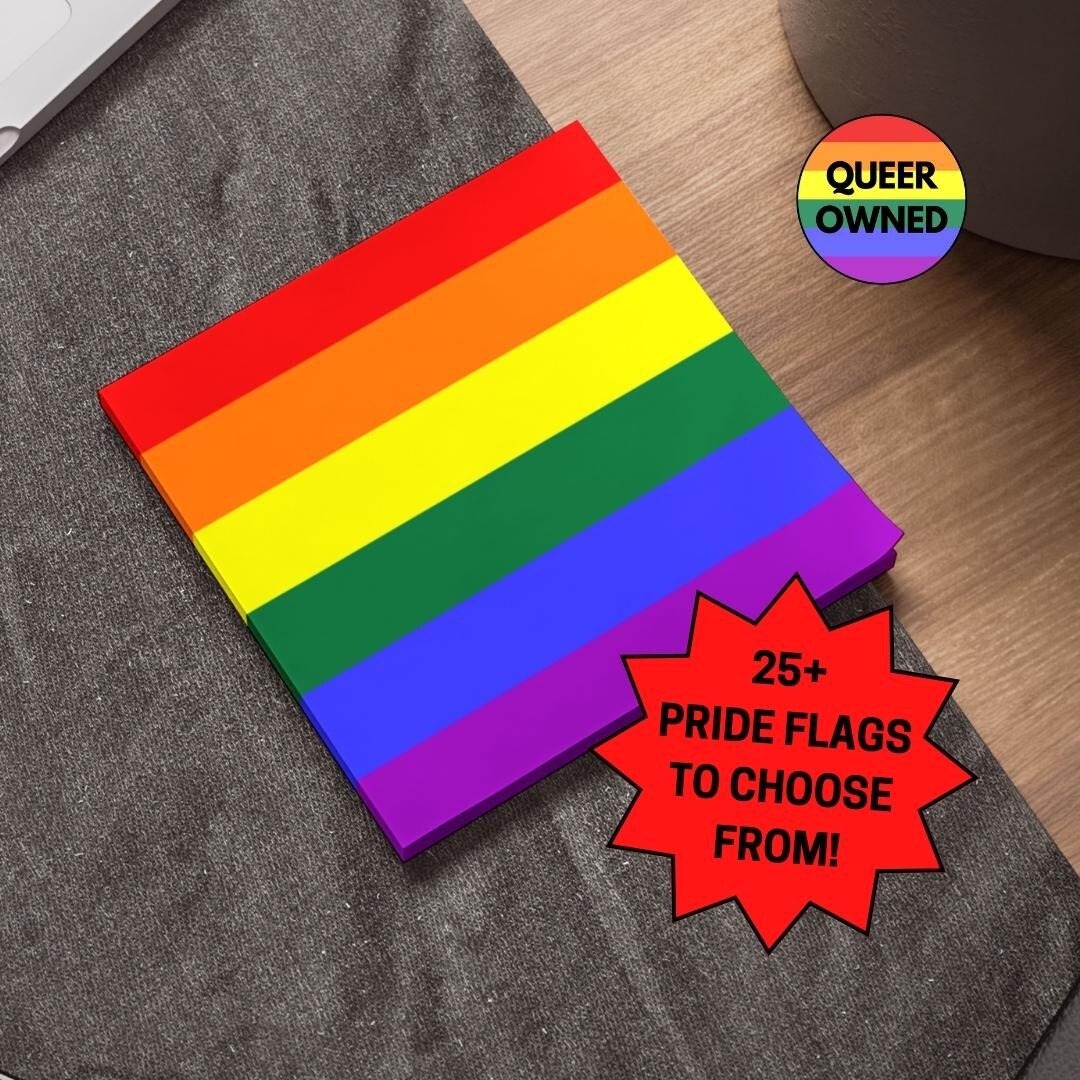 Pride Sticky Notes - Custom Pride Flag, LGBTQ Notepads, Queer Gifts ...