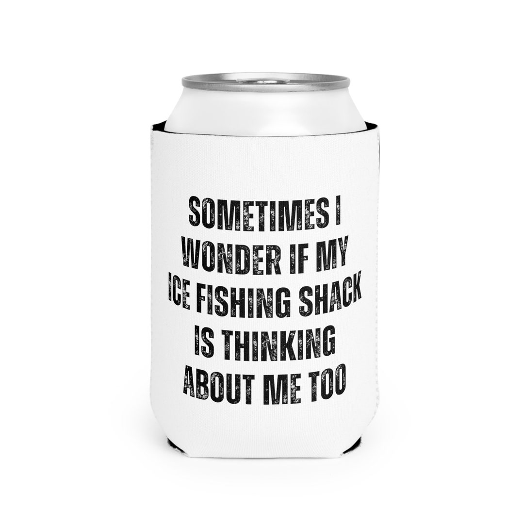 Ice Fishing Beer Koozie - Fathers Day Gift Idea, Ice Fishing Gifts for ...