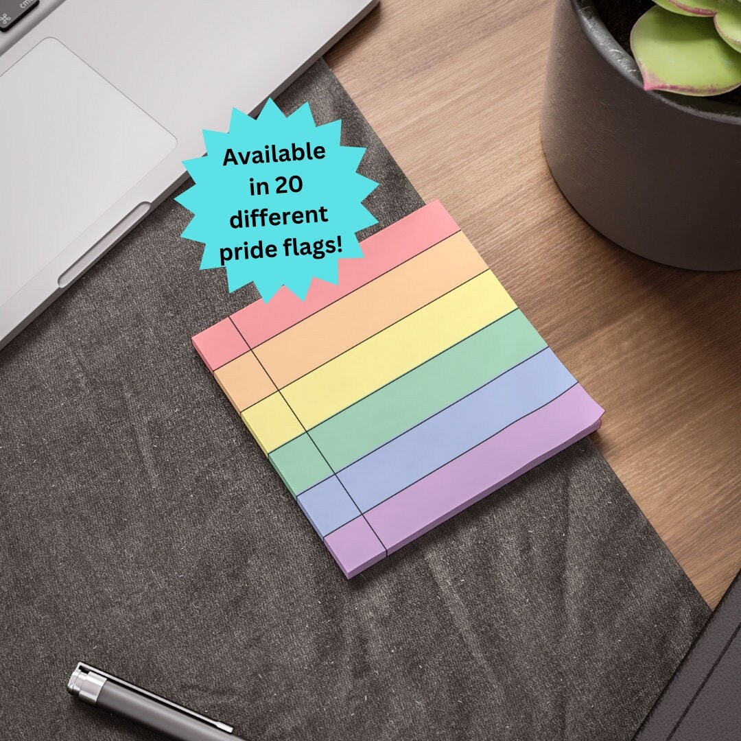 Custom Pride Sticky Notes, Custom Pride Flag Notepad, LGBTQ Notepad ...