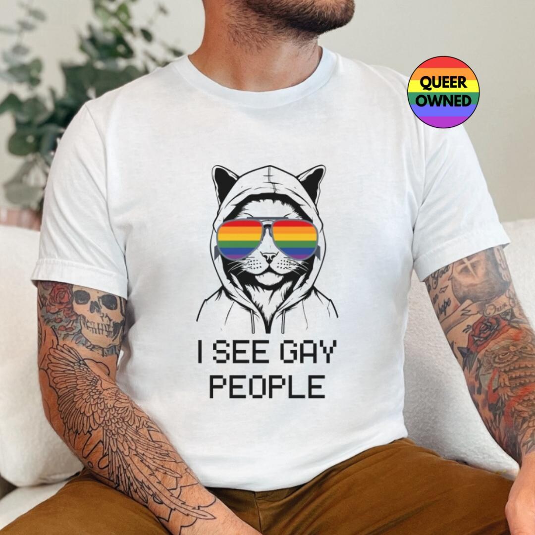 Funny Pride Cat Shirt, Pride Outfit, LGBTQ Cat T-shirt, Cat Themed ...