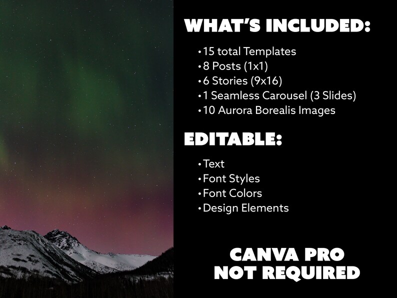 Aurora Social Media Templates for Canva - Etsy