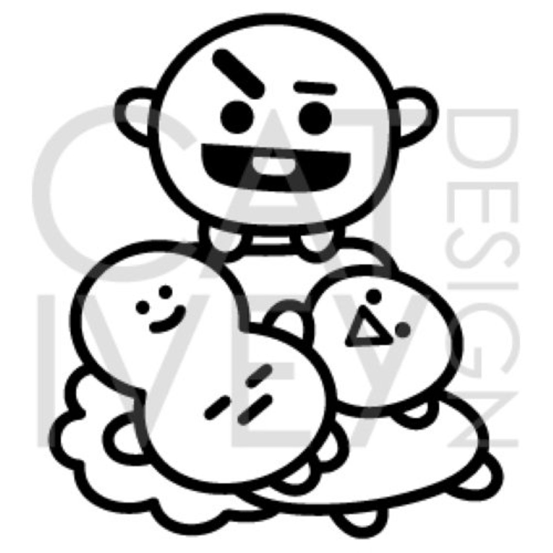 BT21 SVG Cut File Template - Etsy