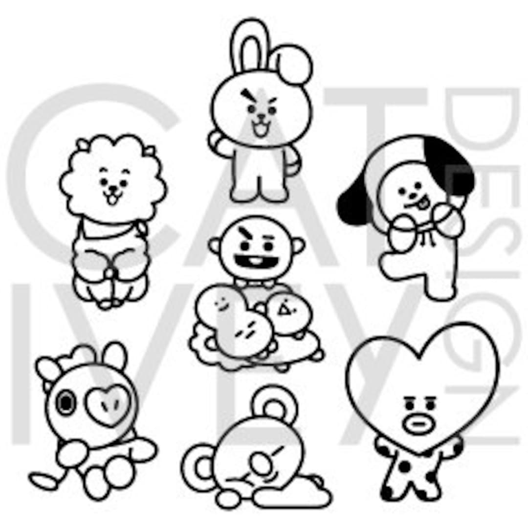 BT21 SVG Cut File Template - Etsy