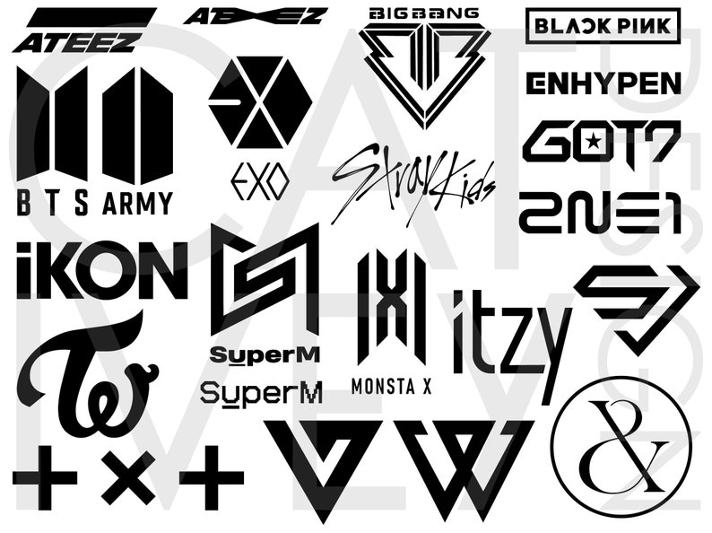 K Pop Bundle SVG Logo Cut File Template - Etsy