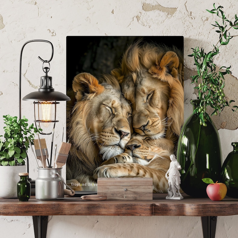 True Comfort: High Resolution Lion Family Printable Wall Art Animal ...