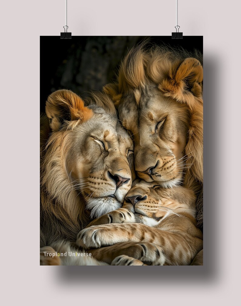 True Comfort: High Resolution Lion Family Printable Wall Art Animal ...
