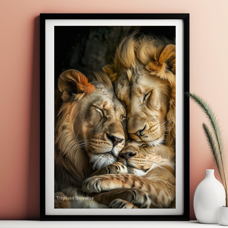 True Comfort: High Resolution Lion Family Printable Wall Art Animal ...