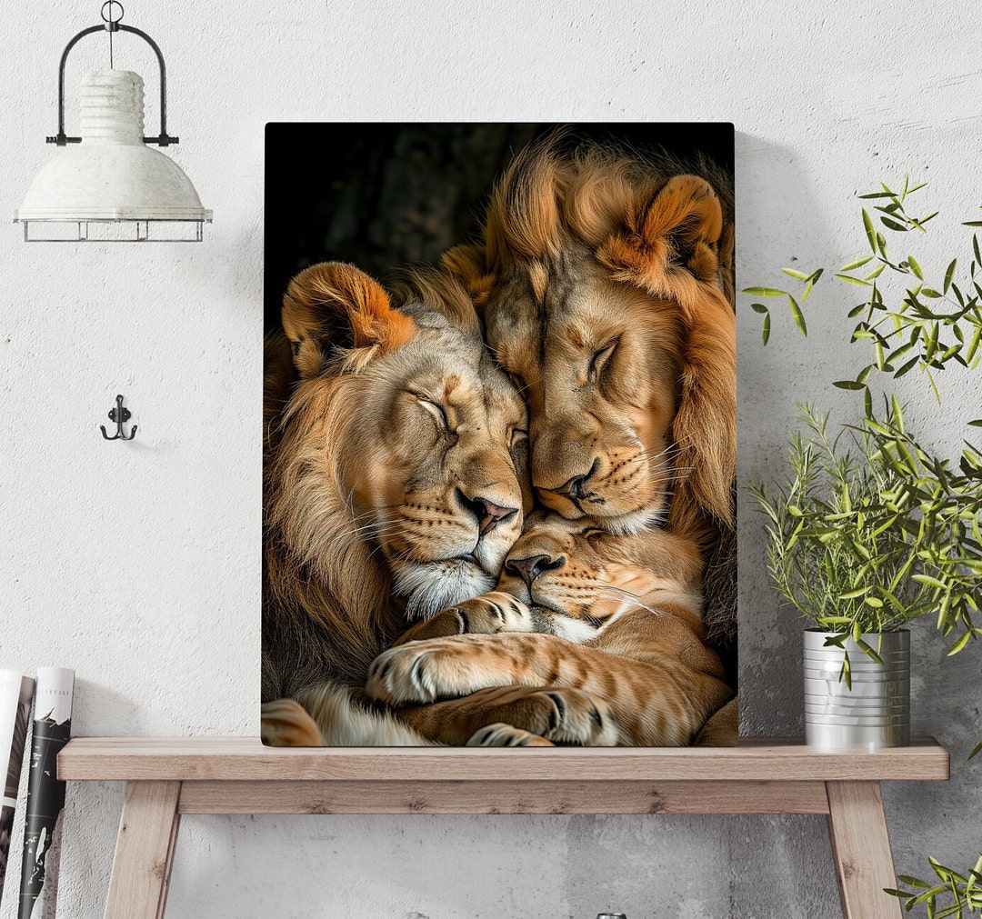 True Comfort: High Resolution Lion Family Museum-grade Poster | Lion ...