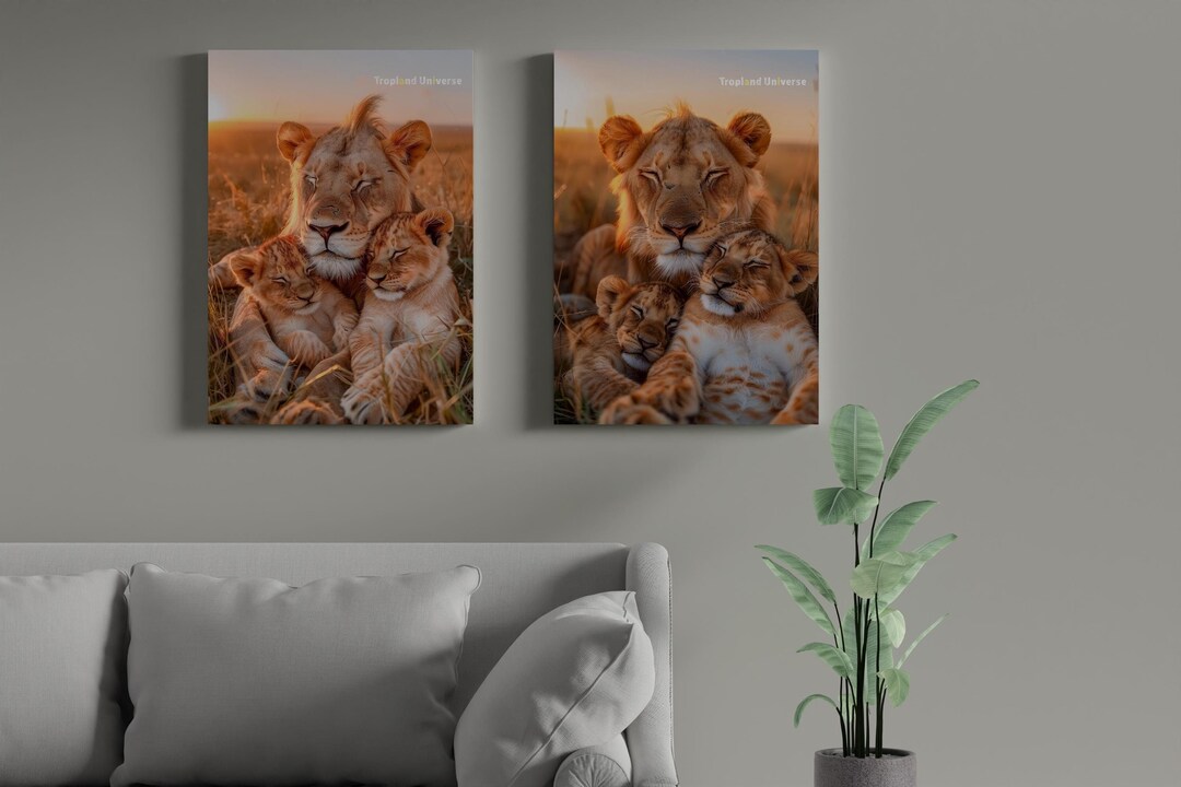 The Queen of Tropland and Her Cub - Bundle of 5 Wall Art - Printable ...