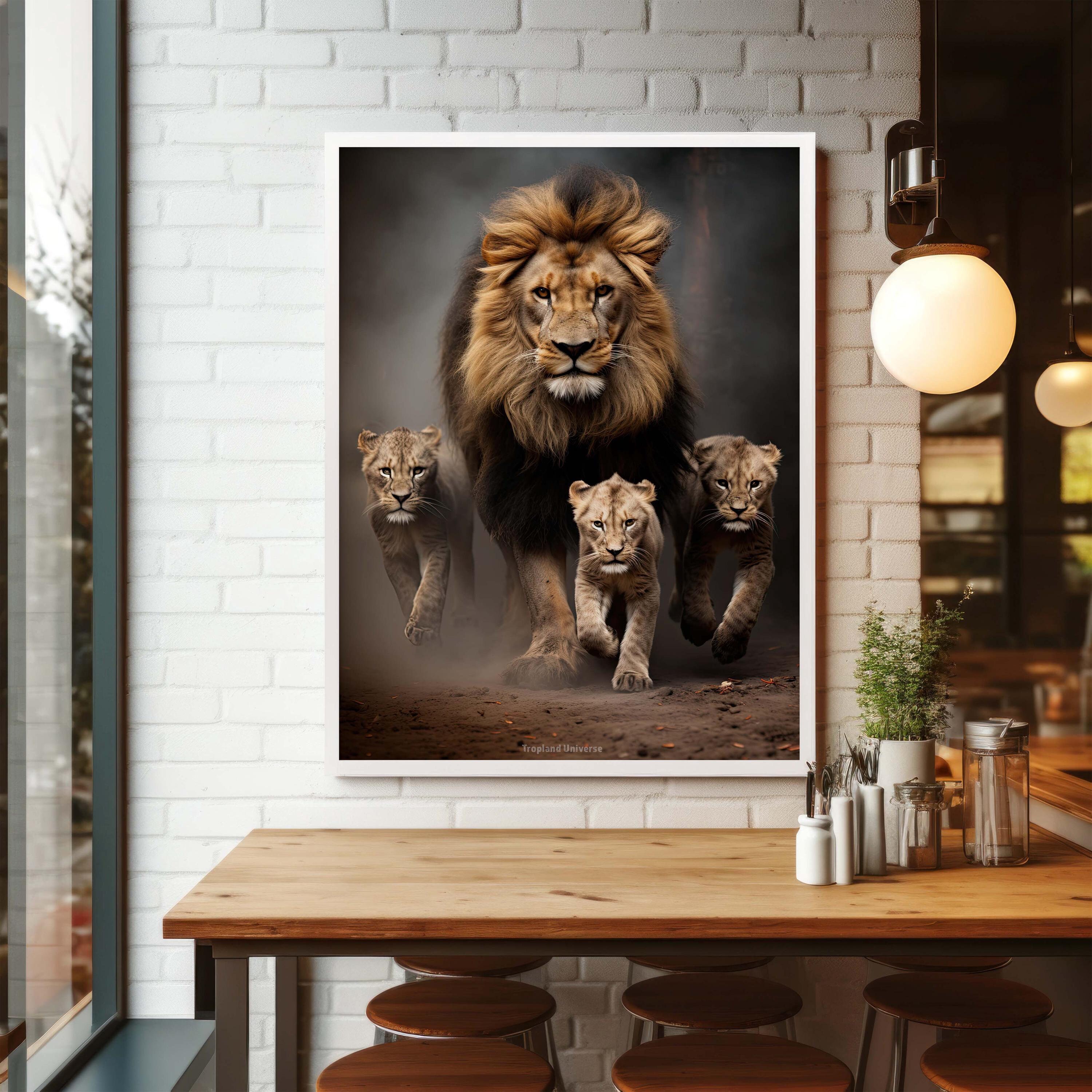 Lion Family Mirror Picture