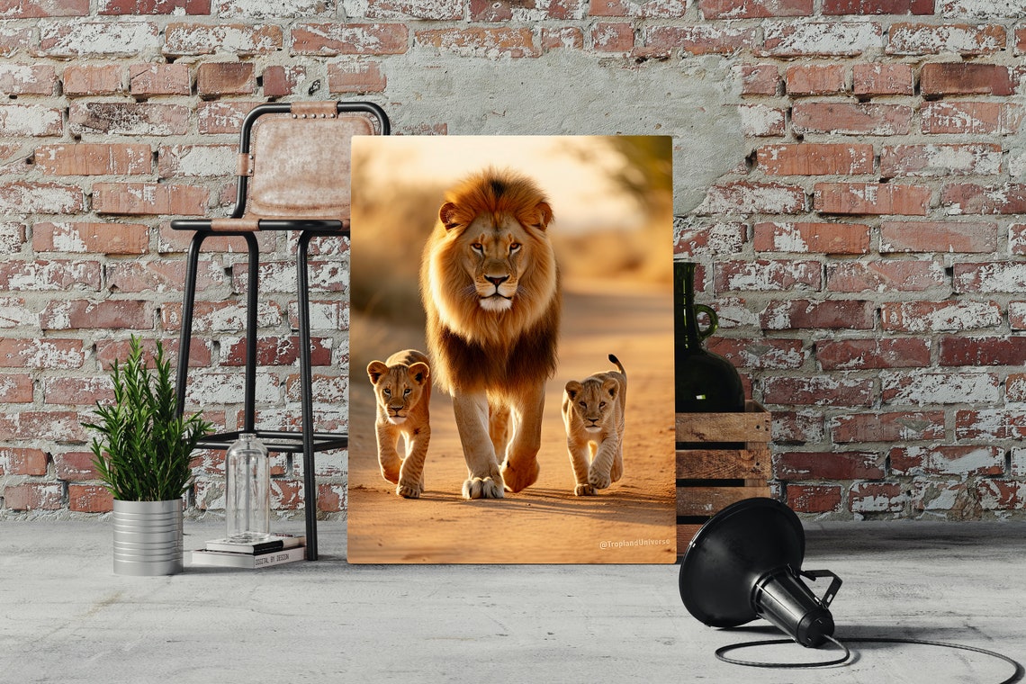 The Lion Family: Museum-grade Poster Living Room Wall Decor Art Wall ...