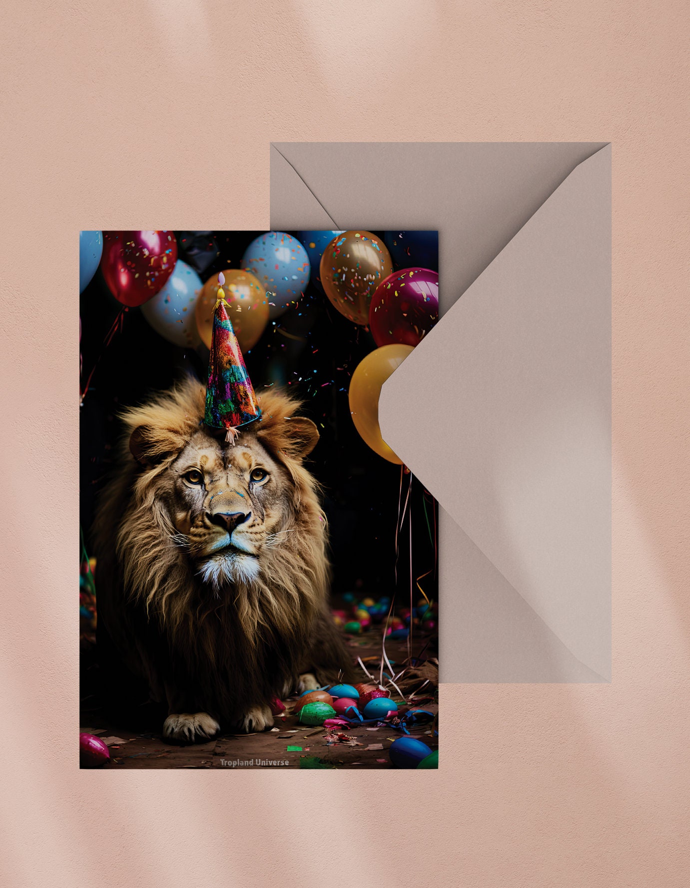 Lion Celebration: Printable Birthday Card, Greeting Card for Lion Lover ...