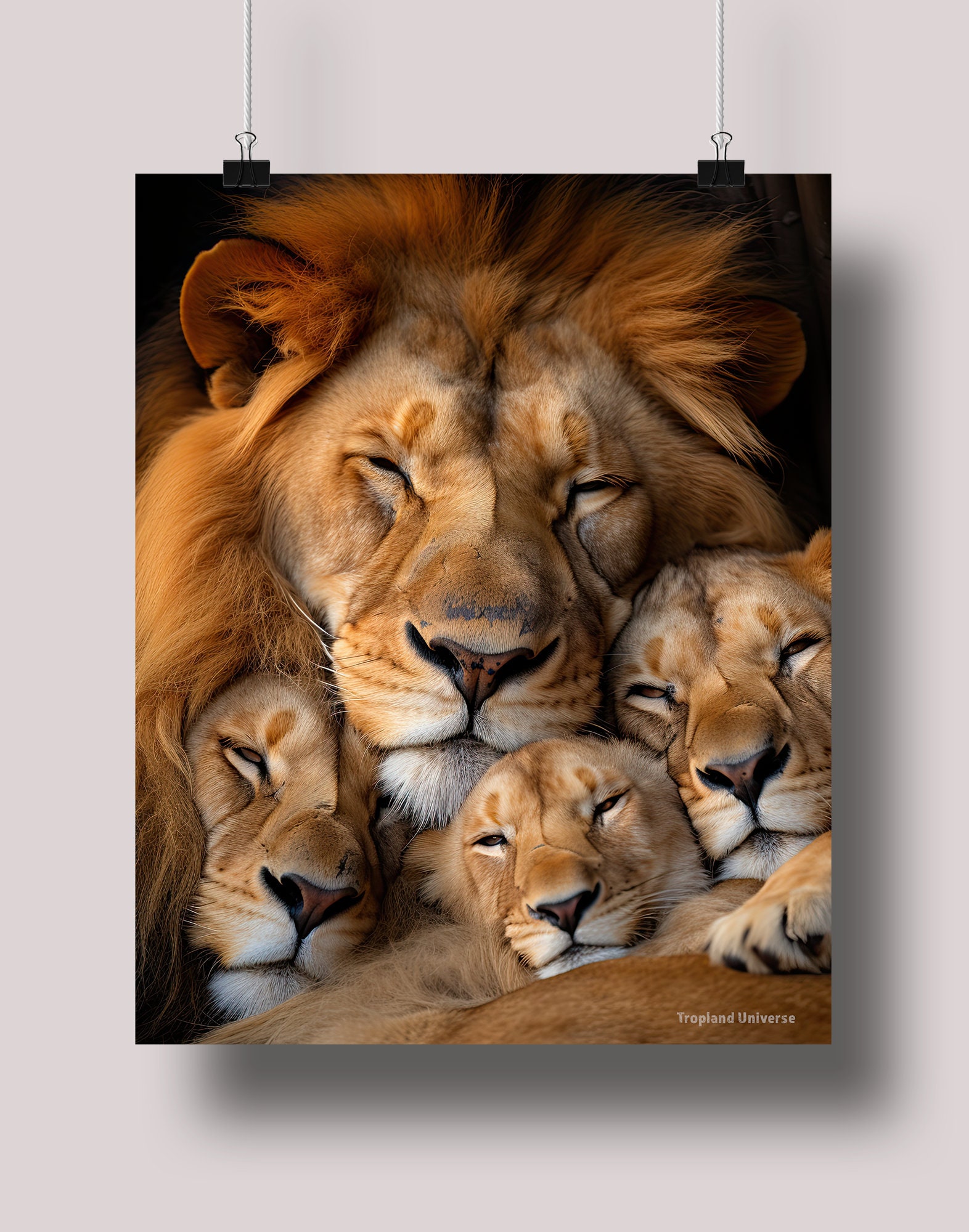Lion Family: Museum-grade Poster | Living Room | Wall Decor Art | Lion ...