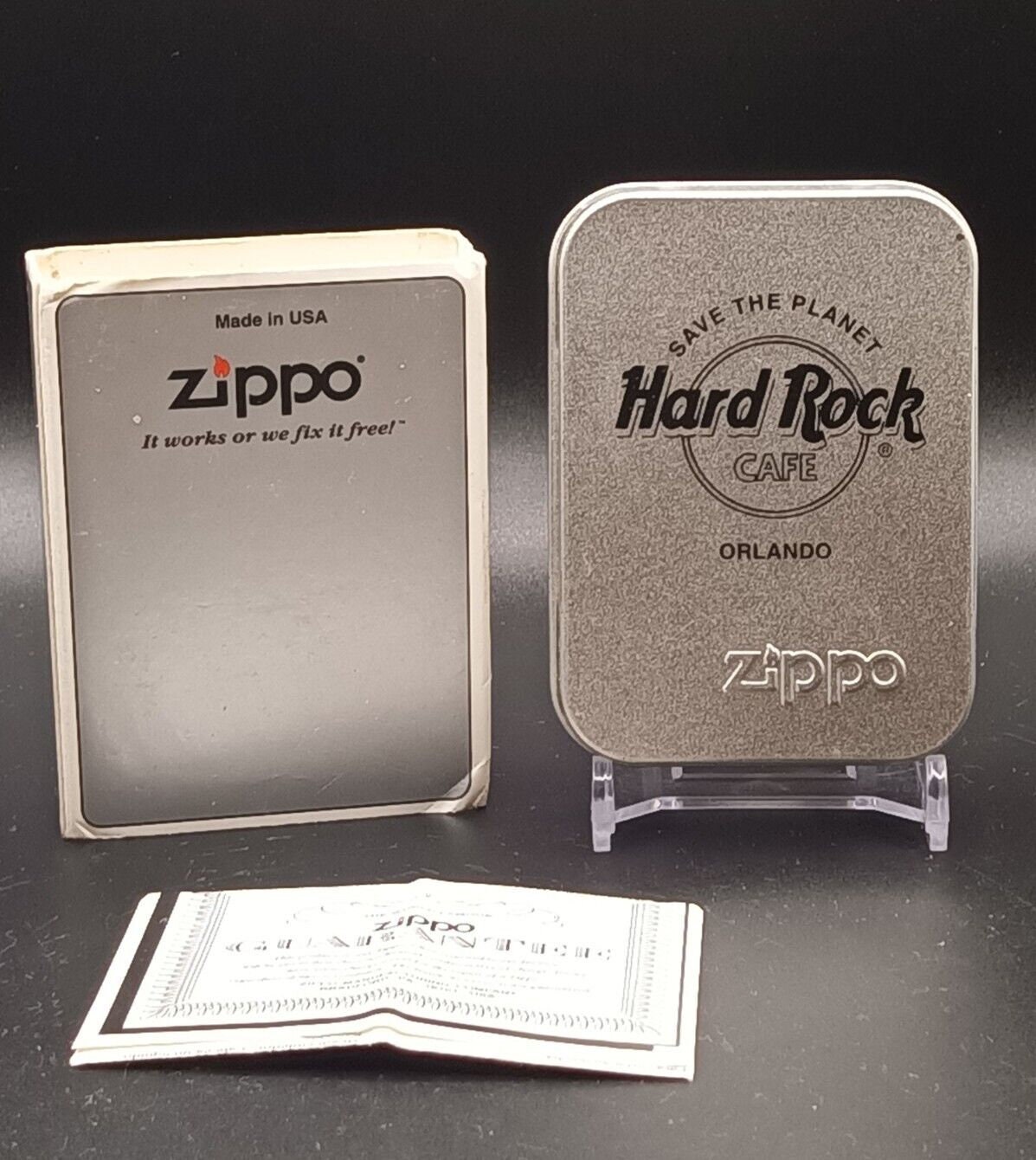 Vintage Chrome Zippo Hard Rock Cafe Orlando Fl Advertising - Etsy